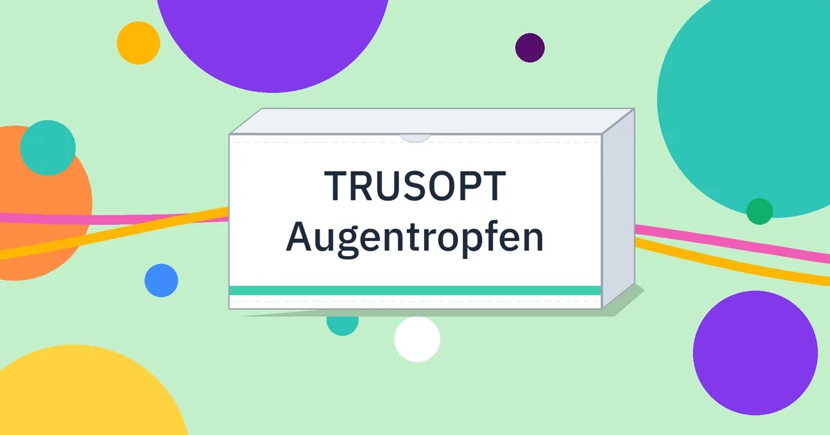 Symbolbild: Packung mit der Aufschrift TRUSOPT Augentropfen (PZN 03781558) – Verfügbarkeit und Bezug in Apotheken in Frankfurt am Main
