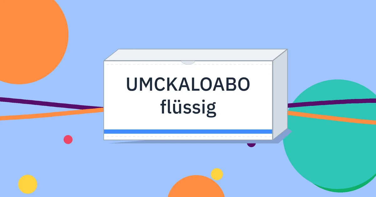 Symbolbild: Packung mit der Aufschrift UMCKALOABO flüssig (PZN 01062032) – Verfügbarkeit und Bezug in Apotheken in Frankfurt am Main