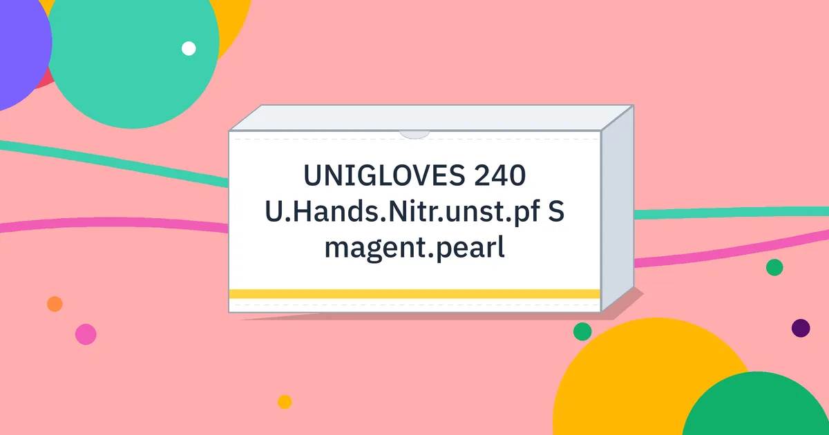 Symbolbild: Packung mit der Aufschrift UNIGLOVES 240 U.Hands.Nitr.unst.pf S magent.pearl (PZN 18102238) – Verfügbarkeit und Bezug in Apotheken in Frankfurt am Main