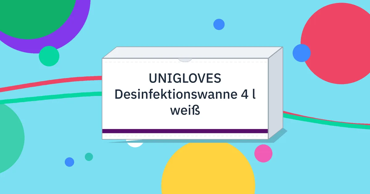 Symbolbild: Packung mit der Aufschrift UNIGLOVES Desinfektionswanne 4 l weiß (PZN 19298806) – Verfügbarkeit und Bezug in Apotheken in Frankfurt am Main