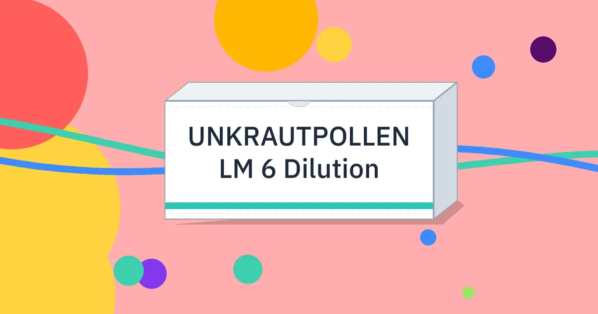 Symbolbild: Packung mit der Aufschrift UNKRAUTPOLLEN LM 6 Dilution (PZN 13255693) – Verfügbarkeit und Bezug in Apotheken in Frankfurt am Main