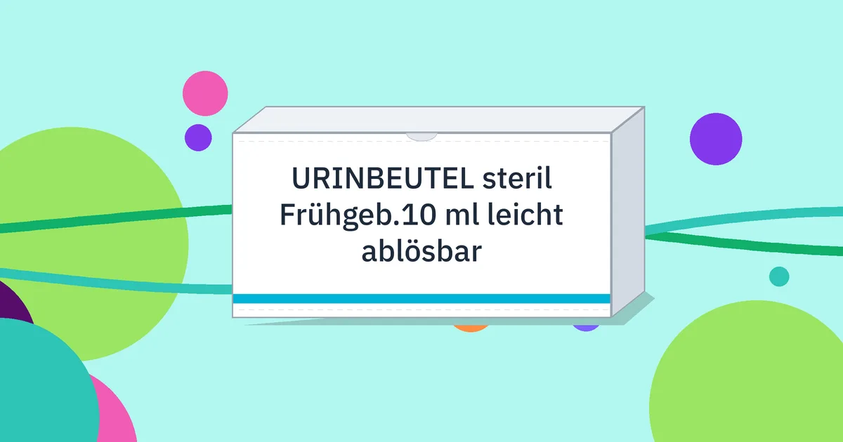 Symbolbild: Packung mit der Aufschrift URINBEUTEL steril Frühgeb.10 ml leicht ablösbar (PZN 17619991) – Verfügbarkeit und Bezug in Apotheken in Frankfurt am Main