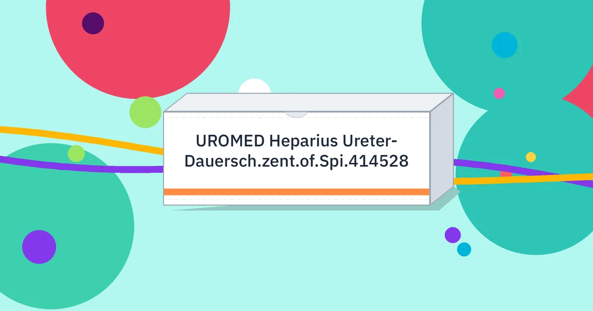 Symbolbild: Packung mit der Aufschrift UROMED Heparius Ureter-Dauersch.zent.of.Spi.414528 (PZN 11370591) – Verfügbarkeit und Bezug in Apotheken in Frankfurt am Main