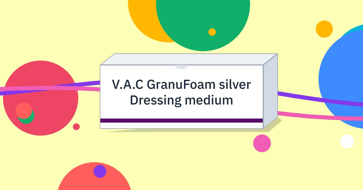Symbolbild: Packung mit der Aufschrift V.A.C GranuFoam silver Dressing medium (PZN 16832257) – Verfügbarkeit und Bezug in Apotheken in Frankfurt am Main