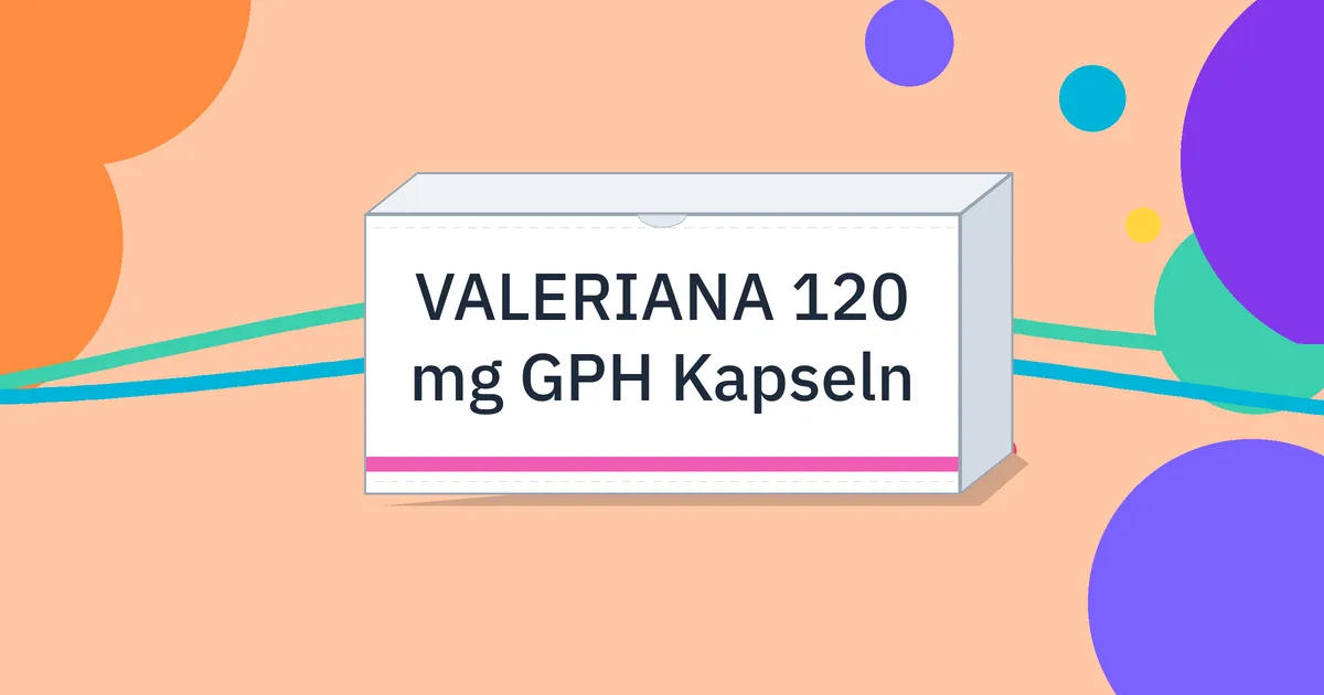 Symbolbild: Packung mit der Aufschrift VALERIANA 120 mg GPH Kapseln (PZN 09749231) – Verfügbarkeit und Bezug in Apotheken in Frankfurt am Main