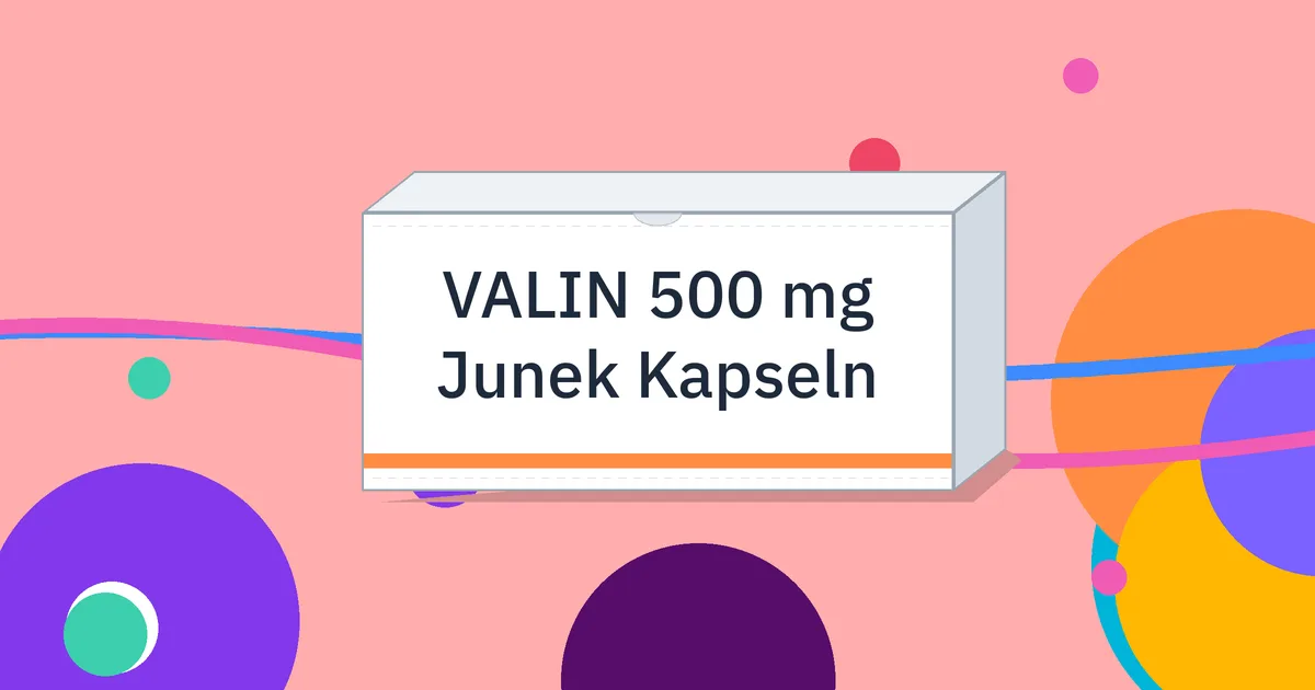 Symbolbild: Packung mit der Aufschrift VALIN 500 mg Junek Kapseln (PZN 00135906) – Verfügbarkeit und Bezug in Apotheken in Frankfurt am Main