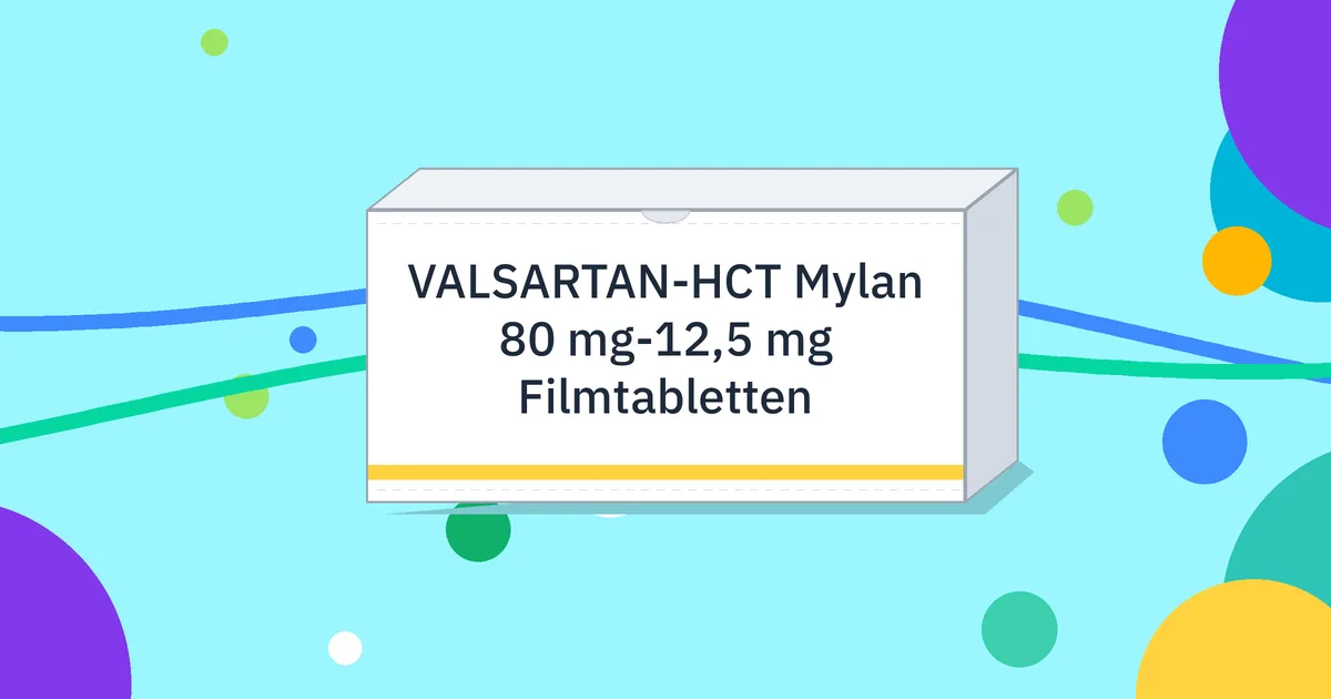 Symbolbild: Packung mit der Aufschrift VALSARTAN-HCT Mylan 80 mg-12,5 mg Filmtabletten (PZN 10054959) – Verfügbarkeit und Bezug in Apotheken in Frankfurt am Main