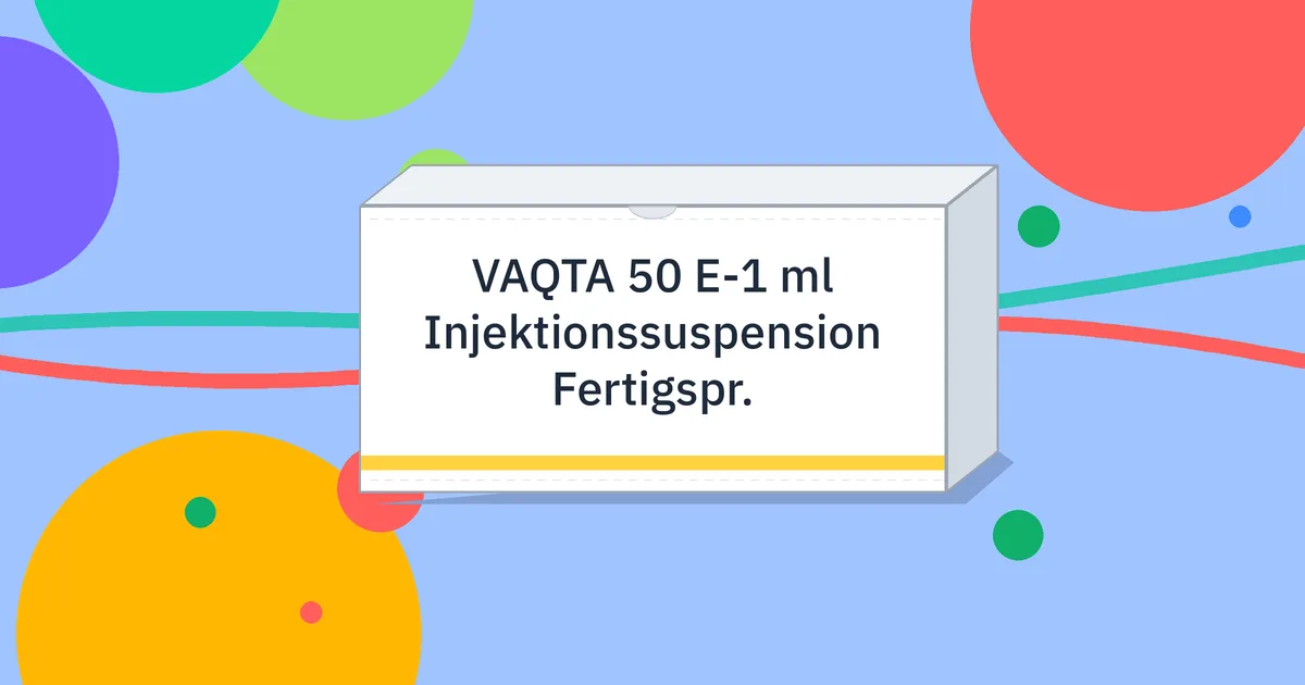 Symbolbild: Packung mit der Aufschrift VAQTA 50 E-1 ml Injektionssuspension Fertigspr. (PZN 11647288) – Verfügbarkeit und Bezug in Apotheken in Frankfurt am Main