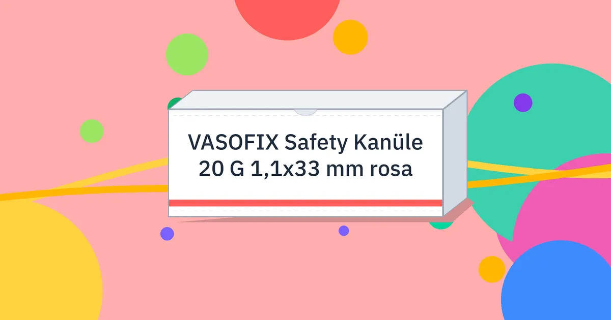 Symbolbild: Packung mit der Aufschrift VASOFIX Safety Kanüle 20 G 1,1x33 mm rosa (PZN 16165387) – Verfügbarkeit und Bezug in Apotheken in Frankfurt am Main