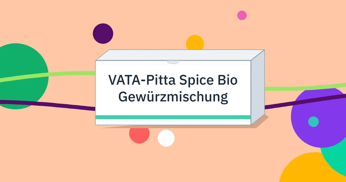 Symbolbild: Packung mit der Aufschrift VATA-Pitta Spice Bio Gewürzmischung (PZN 10418686) – Verfügbarkeit und Bezug in Apotheken in Frankfurt am Main