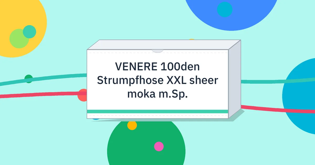 Symbolbild: Packung mit der Aufschrift VENERE 100den Strumpfhose XXL sheer moka m.Sp. (PZN 16170804) – Verfügbarkeit und Bezug in Apotheken in Frankfurt am Main