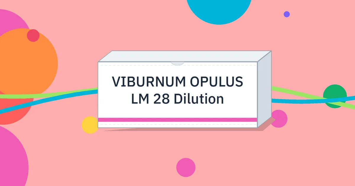 Symbolbild: Packung mit der Aufschrift VIBURNUM OPULUS LM 28 Dilution (PZN 13271261) – Verfügbarkeit und Bezug in Apotheken in Frankfurt am Main