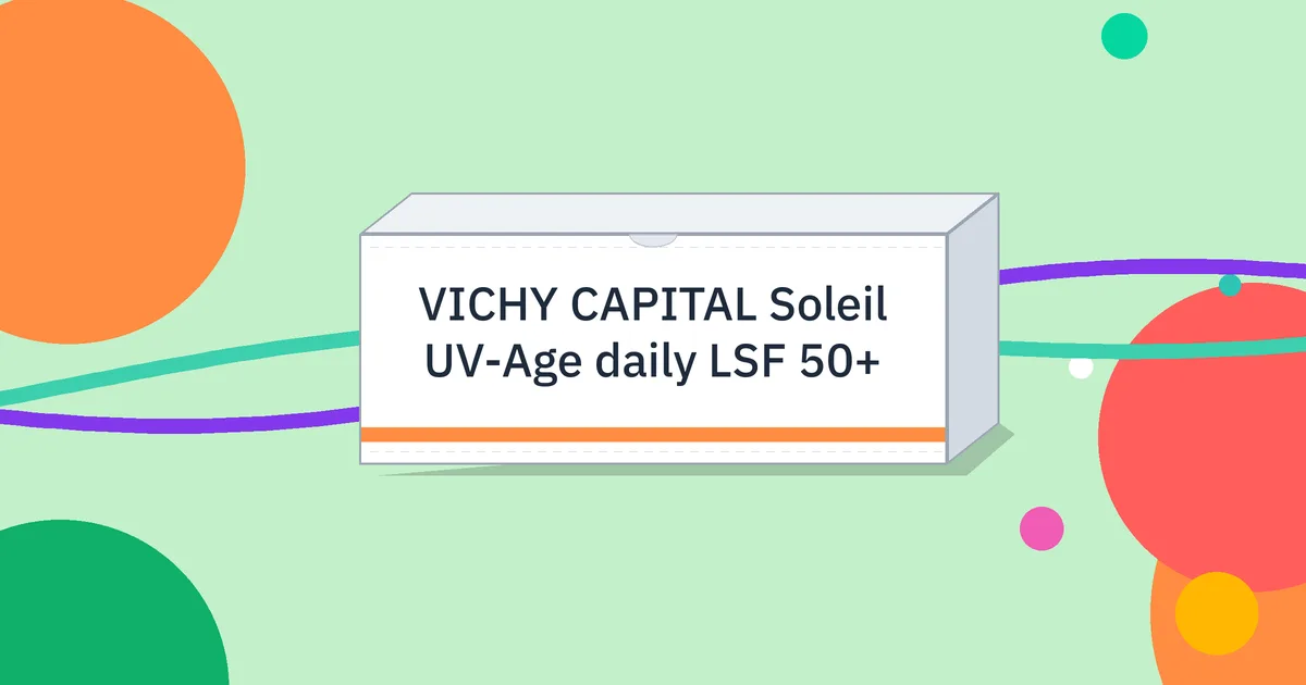 Symbolbild: Packung mit der Aufschrift VICHY CAPITAL Soleil UV-Age daily LSF 50+ (PZN 19390966) – Verfügbarkeit und Bezug in Apotheken in Frankfurt am Main