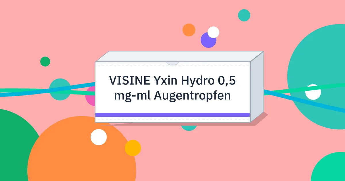 Symbolbild: Packung mit der Aufschrift VISINE Yxin Hydro 0,5 mg-ml Augentropfen (PZN 16942069) – Verfügbarkeit und Bezug in Apotheken in Frankfurt am Main