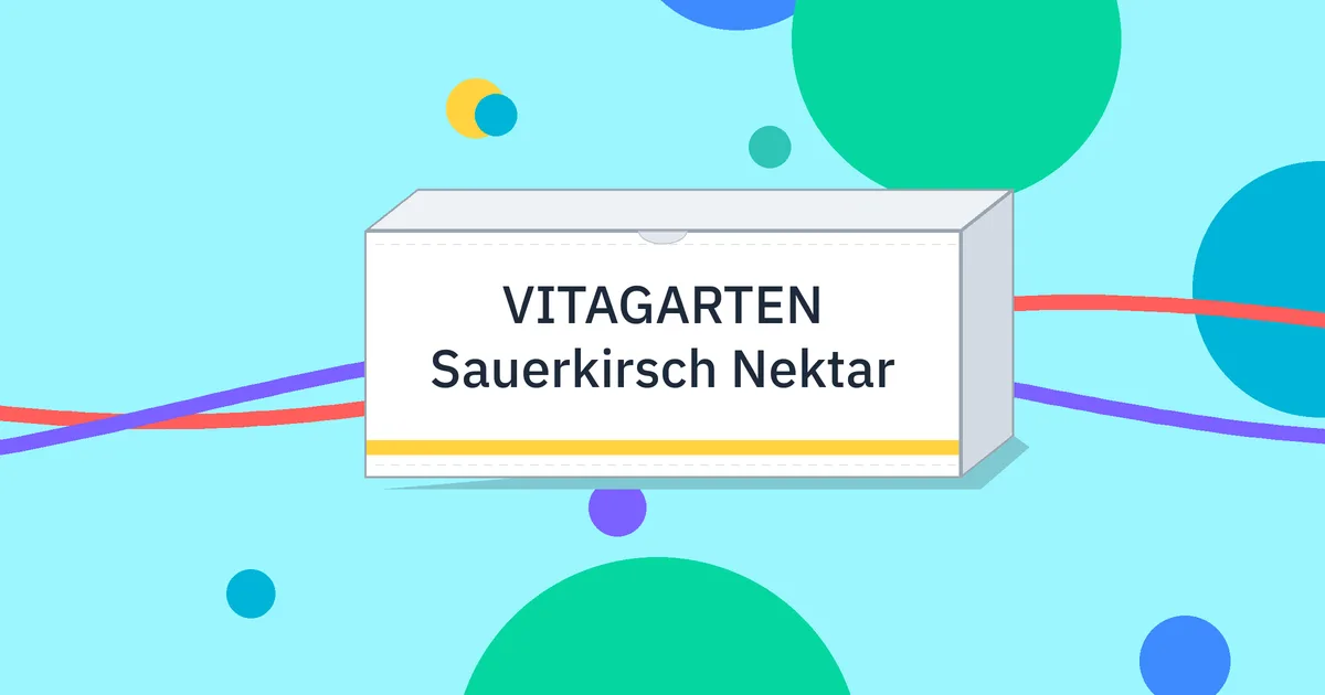 Symbolbild: Packung mit der Aufschrift VITAGARTEN Sauerkirsch Nektar (PZN 07221939) – Verfügbarkeit und Bezug in Apotheken in Frankfurt am Main