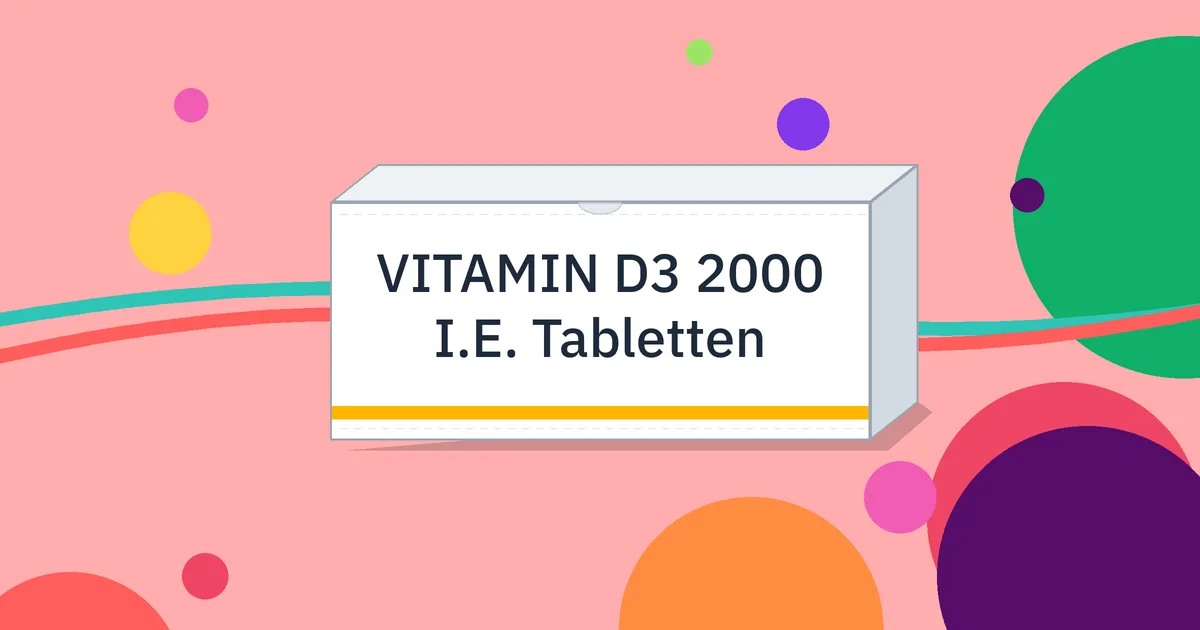 Symbolbild: Packung mit der Aufschrift VITAMIN D3 2000 I.E. Tabletten (PZN 17998072) – Verfügbarkeit und Bezug in Apotheken in Frankfurt am Main