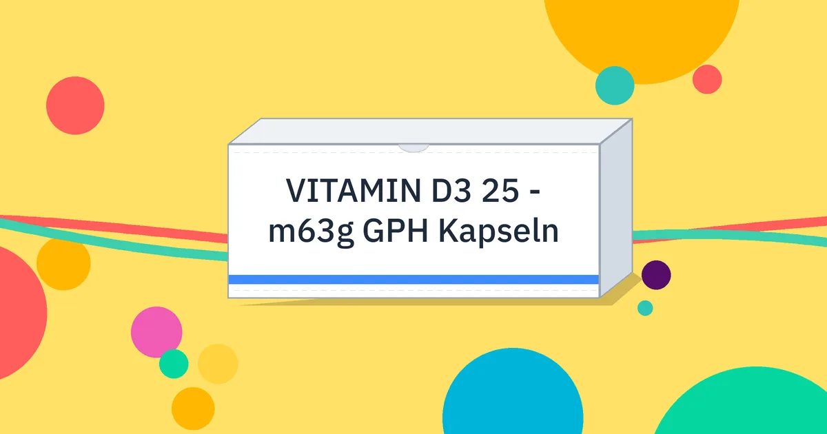 Symbolbild: Packung mit der Aufschrift VITAMIN D3 25 -m63g GPH Kapseln (PZN 04722517) – Verfügbarkeit und Bezug in Apotheken in Frankfurt am Main