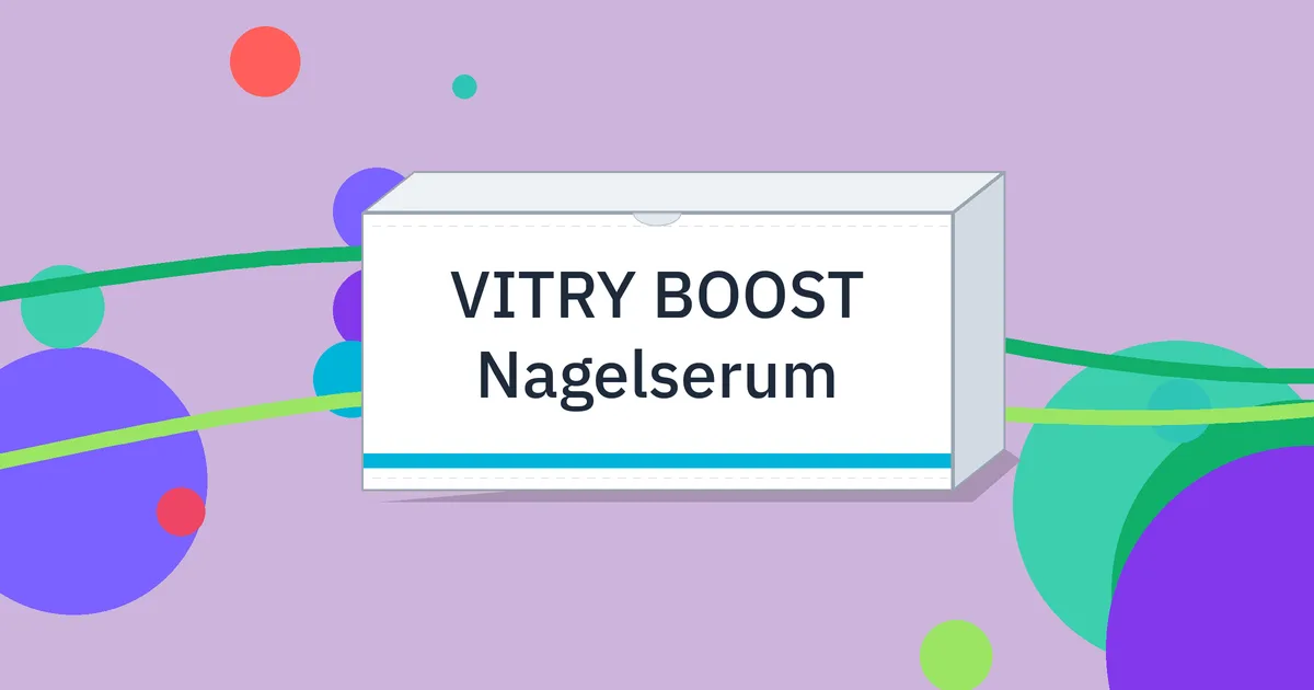 Symbolbild: Packung mit der Aufschrift VITRY BOOST Nagelserum (PZN 18293089) – Verfügbarkeit und Bezug in Apotheken in Frankfurt am Main