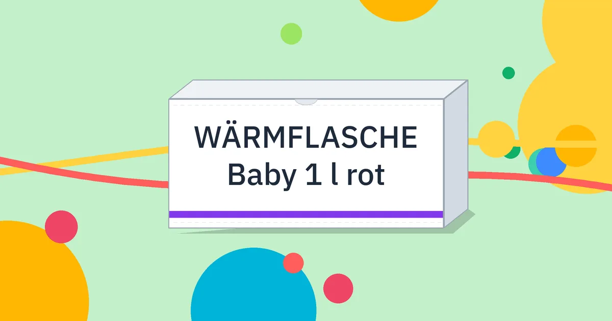 Symbolbild: Packung mit der Aufschrift WÄRMFLASCHE Baby 1 l rot (PZN 08434695) – Verfügbarkeit und Bezug in Apotheken in Frankfurt am Main