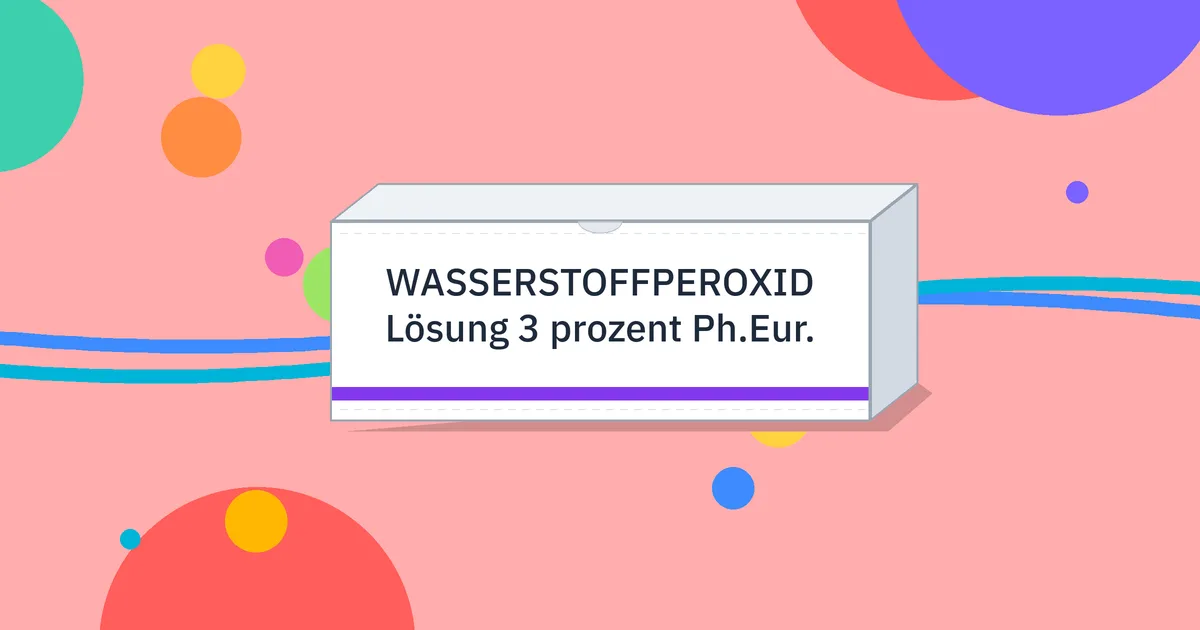 Symbolbild: Packung mit der Aufschrift WASSERSTOFFPEROXID Lösung 3 prozent Ph.Eur. (PZN 07284638) – Verfügbarkeit und Bezug in Apotheken in Frankfurt am Main
