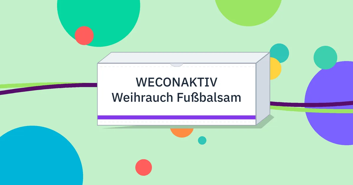 Symbolbild: Packung mit der Aufschrift WECONAKTIV Weihrauch Fußbalsam (PZN 09727324) – Verfügbarkeit und Bezug in Apotheken in Frankfurt am Main