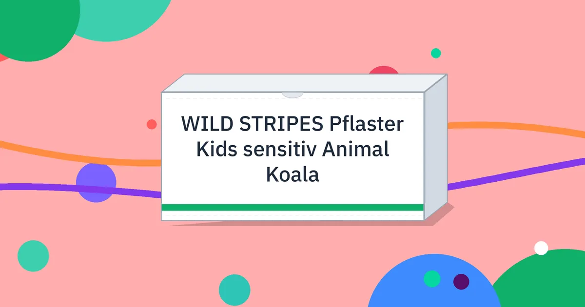 Symbolbild: Packung mit der Aufschrift WILD STRIPES Pflaster Kids sensitiv Animal Koala (PZN 19860521) – Verfügbarkeit und Bezug in Apotheken in Frankfurt am Main