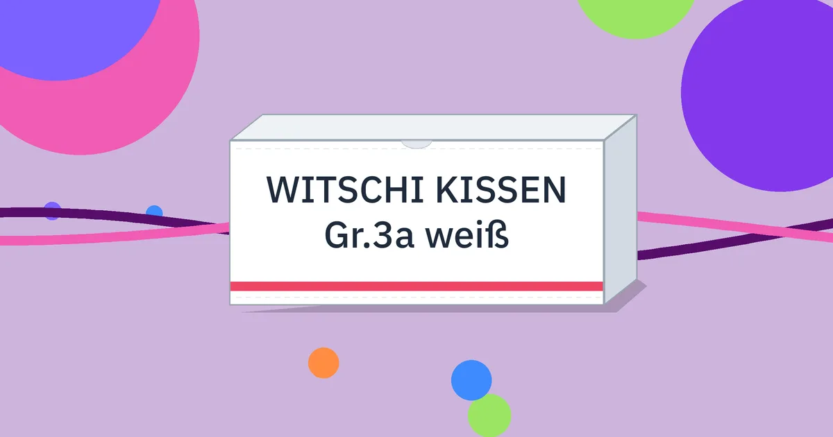 Symbolbild: Packung mit der Aufschrift WITSCHI KISSEN Gr.3a weiß (PZN 03668632) – Verfügbarkeit und Bezug in Apotheken in Frankfurt am Main