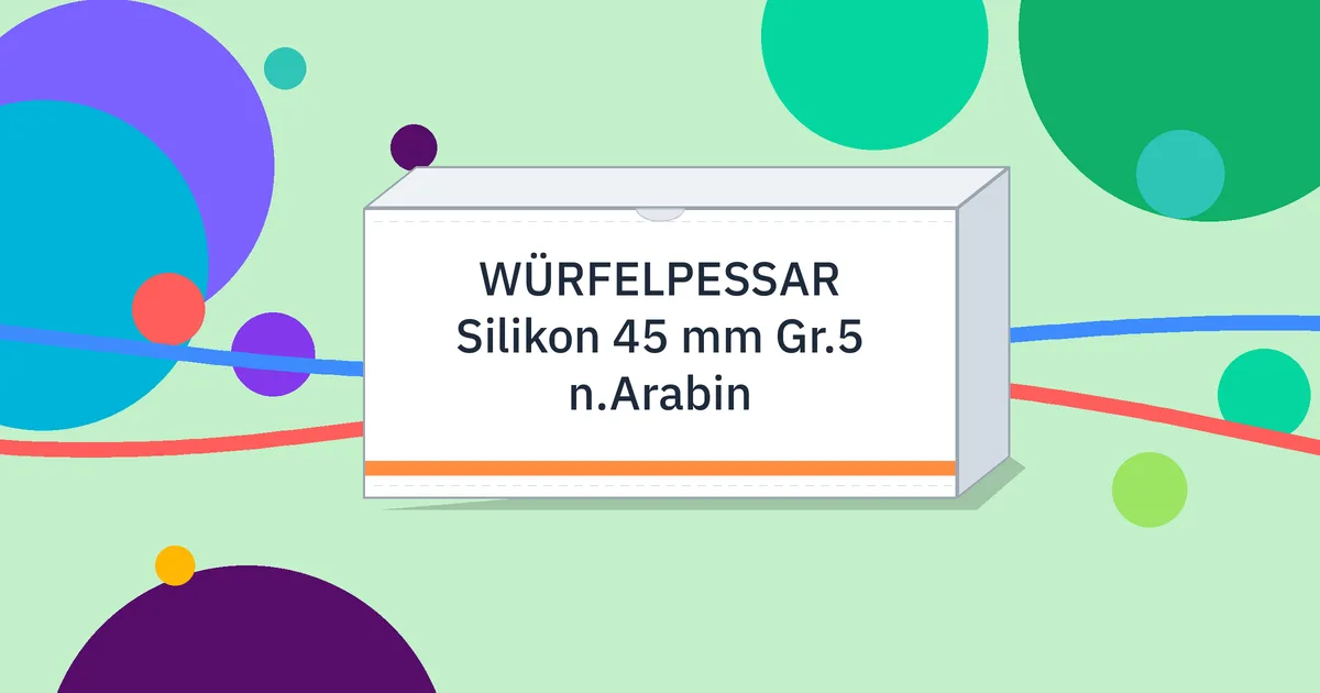 Symbolbild: Packung mit der Aufschrift WÜRFELPESSAR Silikon 45 mm Gr.5 n.Arabin (PZN 03167278) – Verfügbarkeit und Bezug in Apotheken in Frankfurt am Main