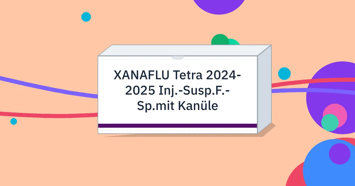 Symbolbild: Packung mit der Aufschrift XANAFLU Tetra 2024-2025 Inj.-Susp.F.-Sp.mit Kanüle (PZN 19150245) – Verfügbarkeit und Bezug in Apotheken in Frankfurt am Main