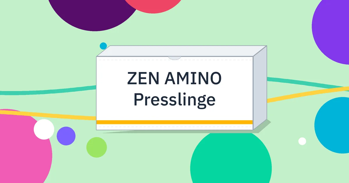 Symbolbild: Packung mit der Aufschrift ZEN AMINO Presslinge (PZN 19475579) – Verfügbarkeit und Bezug in Apotheken in Frankfurt am Main