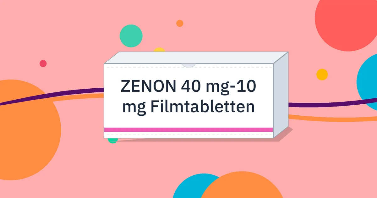 Symbolbild: Packung mit der Aufschrift ZENON 40 mg-10 mg Filmtabletten (PZN 20109526) – Verfügbarkeit und Bezug in Apotheken in Frankfurt am Main