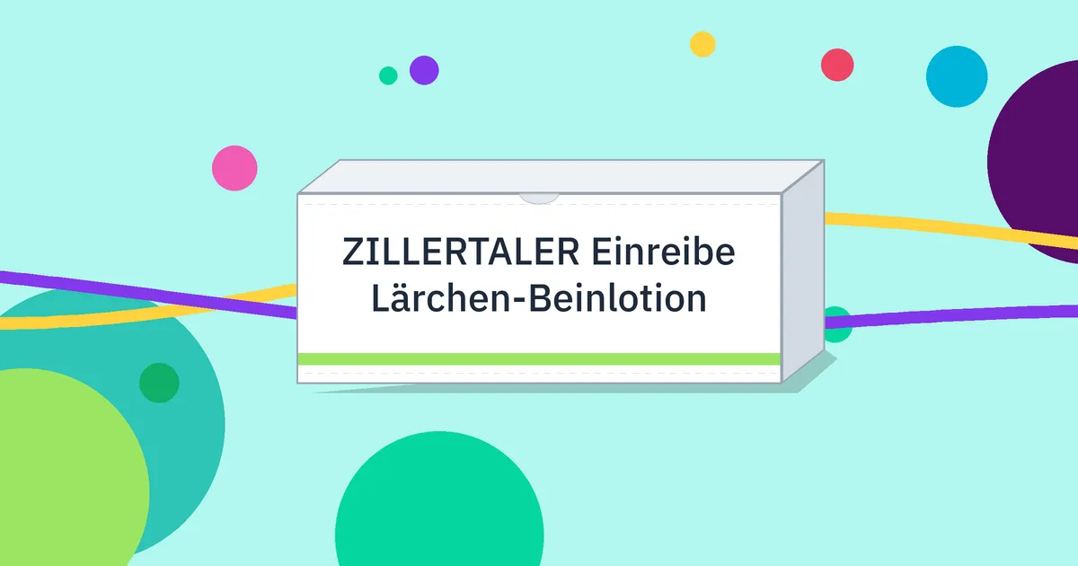 Symbolbild: Packung mit der Aufschrift ZILLERTALER Einreibe Lärchen-Beinlotion (PZN 20281840) – Verfügbarkeit und Bezug in Apotheken in Frankfurt am Main