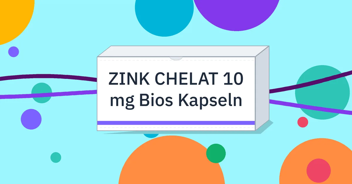 Symbolbild: Packung mit der Aufschrift ZINK CHELAT 10 mg Bios Kapseln (PZN 16329280) – Verfügbarkeit und Bezug in Apotheken in Frankfurt am Main