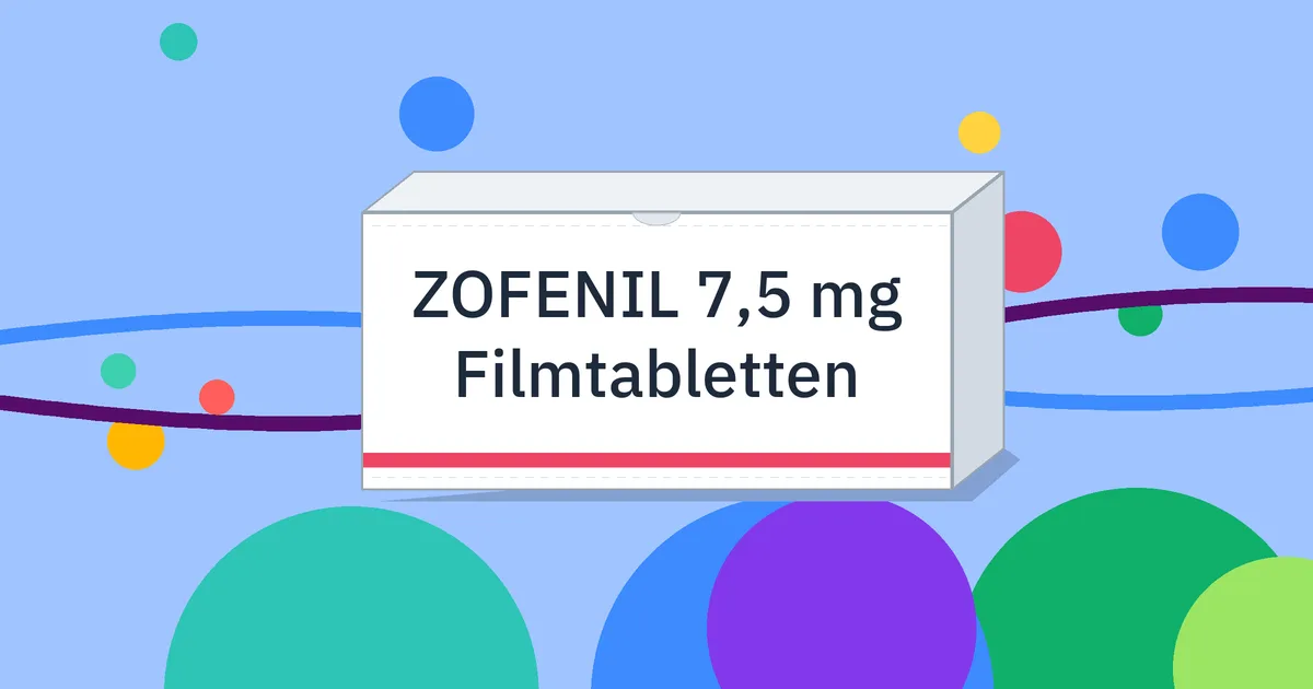 Symbolbild: Packung mit der Aufschrift ZOFENIL 7,5 mg Filmtabletten (PZN 09895725) – Verfügbarkeit und Bezug in Apotheken in Frankfurt am Main