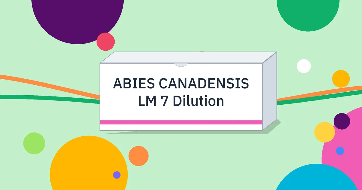 Symbolbild: Packung mit der Aufschrift ABIES CANADENSIS LM 7 Dilution (PZN 13259260) – Verfügbarkeit und Bezug in Apotheken in Frankfurt am Main