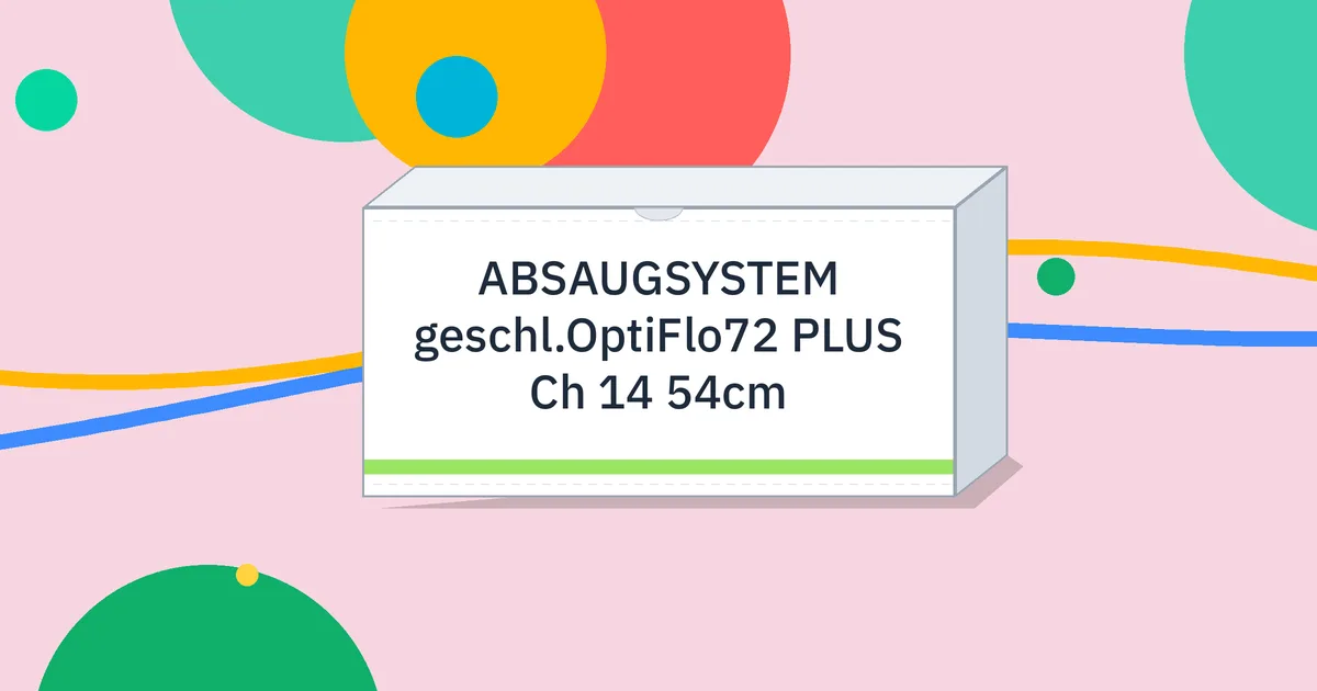 Symbolbild: Packung mit der Aufschrift ABSAUGSYSTEM geschl.OptiFlo72 PLUS Ch 14 54cm (PZN 11049386) – Verfügbarkeit und Bezug in Apotheken in Frankfurt am Main