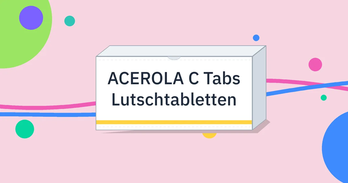 Symbolbild: Packung mit der Aufschrift ACEROLA C Tabs Lutschtabletten (PZN 16225391) – Verfügbarkeit und Bezug in Apotheken in Frankfurt am Main
