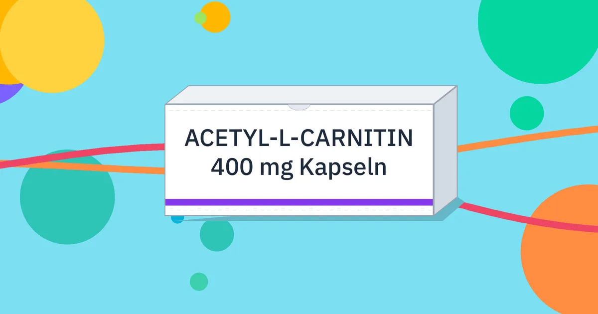 Symbolbild: Packung mit der Aufschrift ACETYL-L-CARNITIN 400 mg Kapseln (PZN 10007486) – Verfügbarkeit und Bezug in Apotheken in Frankfurt am Main