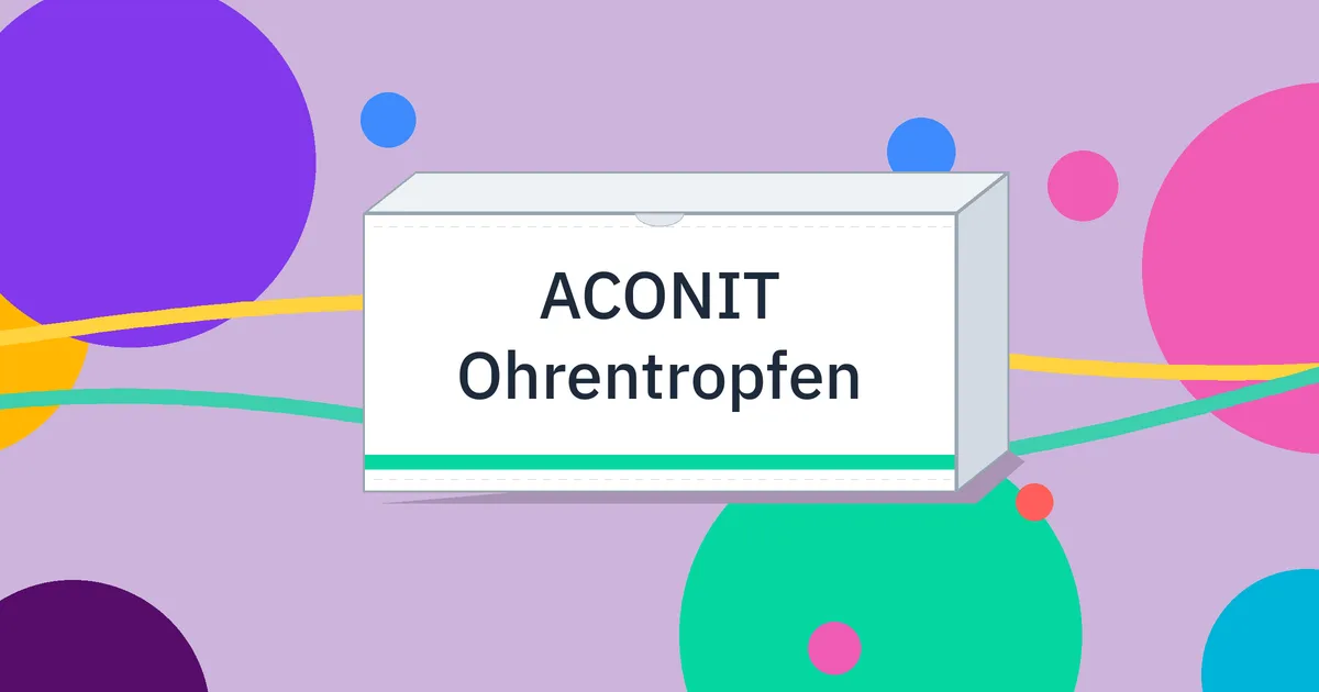 Symbolbild: Packung mit der Aufschrift ACONIT Ohrentropfen (PZN 01448553) – Verfügbarkeit und Bezug in Apotheken in Frankfurt am Main