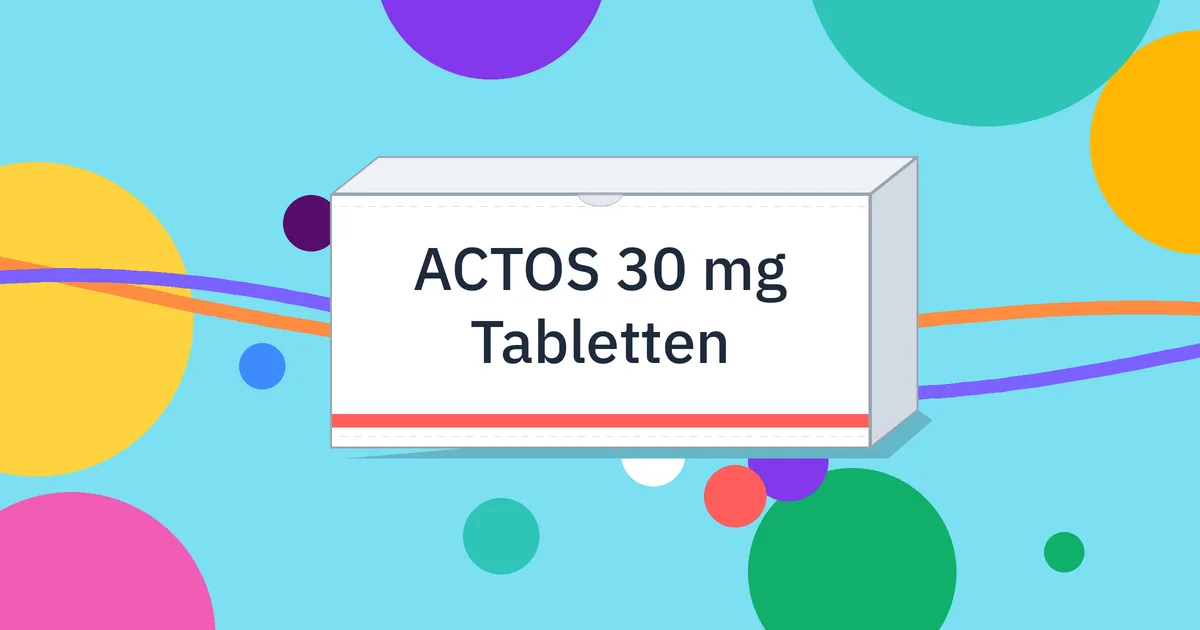 Symbolbild: Packung mit der Aufschrift ACTOS 30 mg Tabletten (PZN 09079204) – Verfügbarkeit und Bezug in Apotheken in Frankfurt am Main
