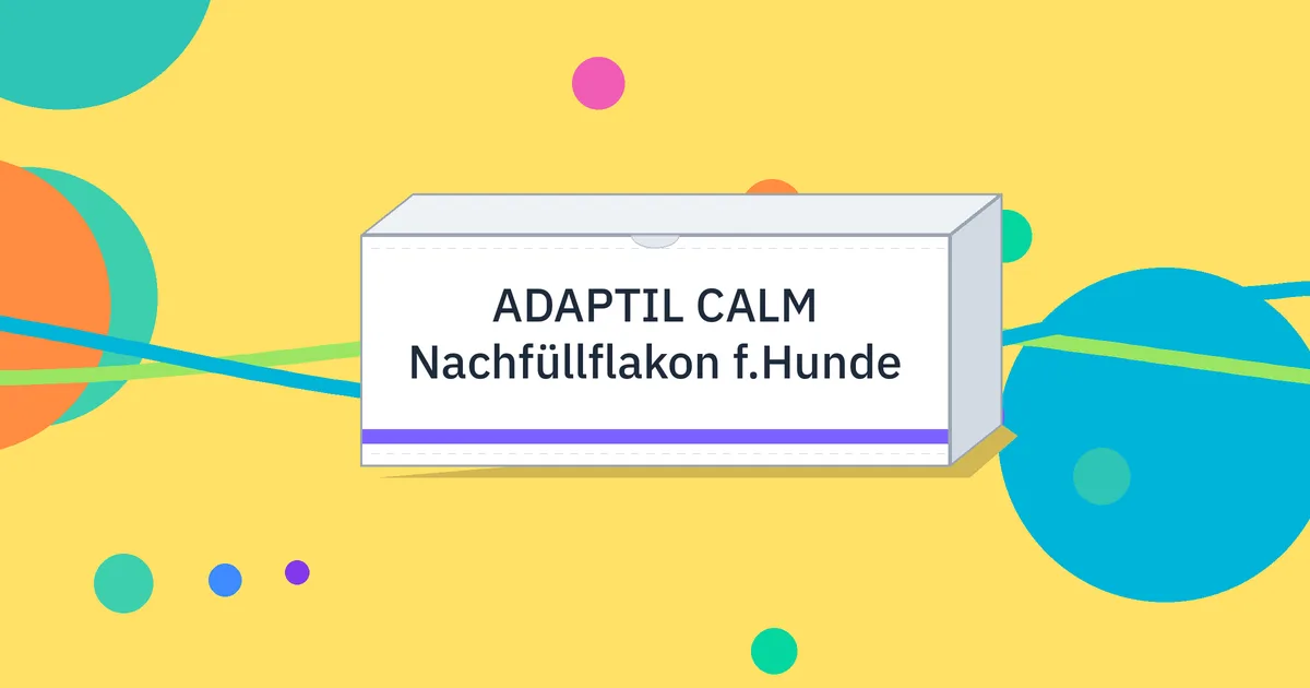 Symbolbild: Packung mit der Aufschrift ADAPTIL CALM Nachfüllflakon f.Hunde (PZN 17364172) – Verfügbarkeit und Bezug in Apotheken in Frankfurt am Main