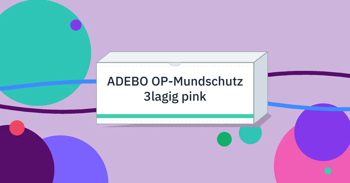 Symbolbild: Packung mit der Aufschrift ADEBO OP-Mundschutz 3lagig pink (PZN 17974255) – Verfügbarkeit und Bezug in Apotheken in Frankfurt am Main