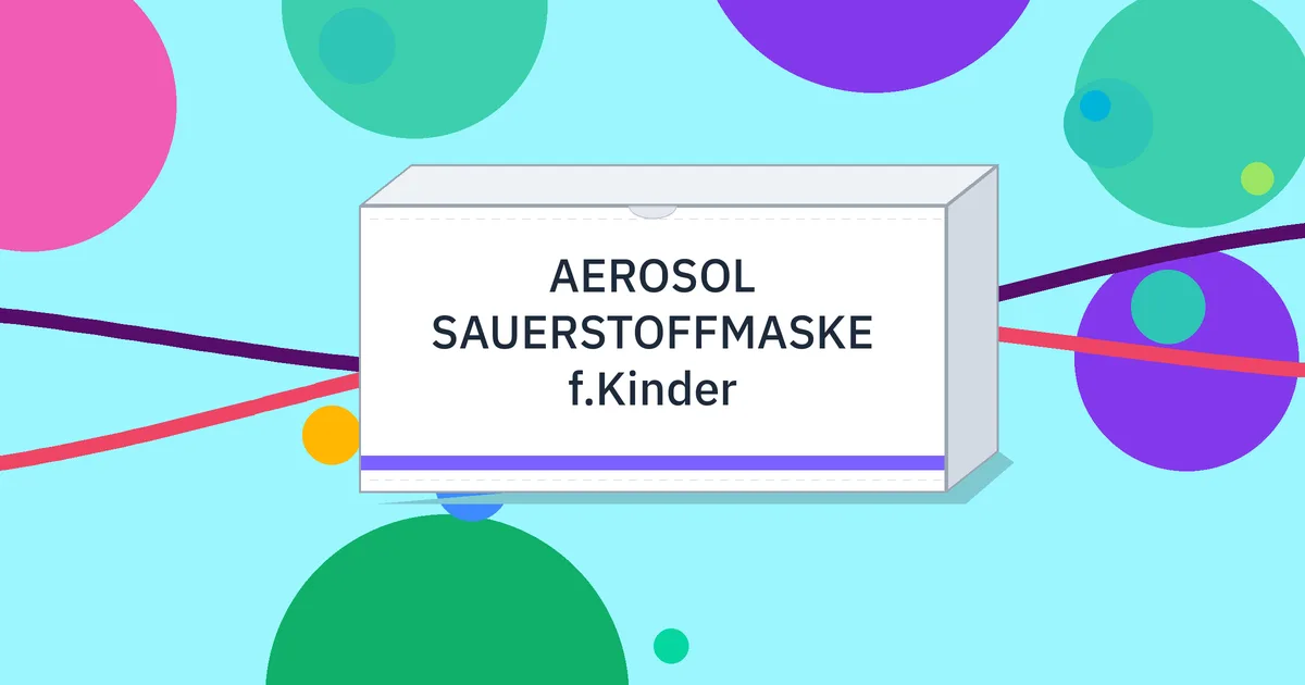 Symbolbild: Packung mit der Aufschrift AEROSOL SAUERSTOFFMASKE f.Kinder (PZN 15740091) – Verfügbarkeit und Bezug in Apotheken in Frankfurt am Main
