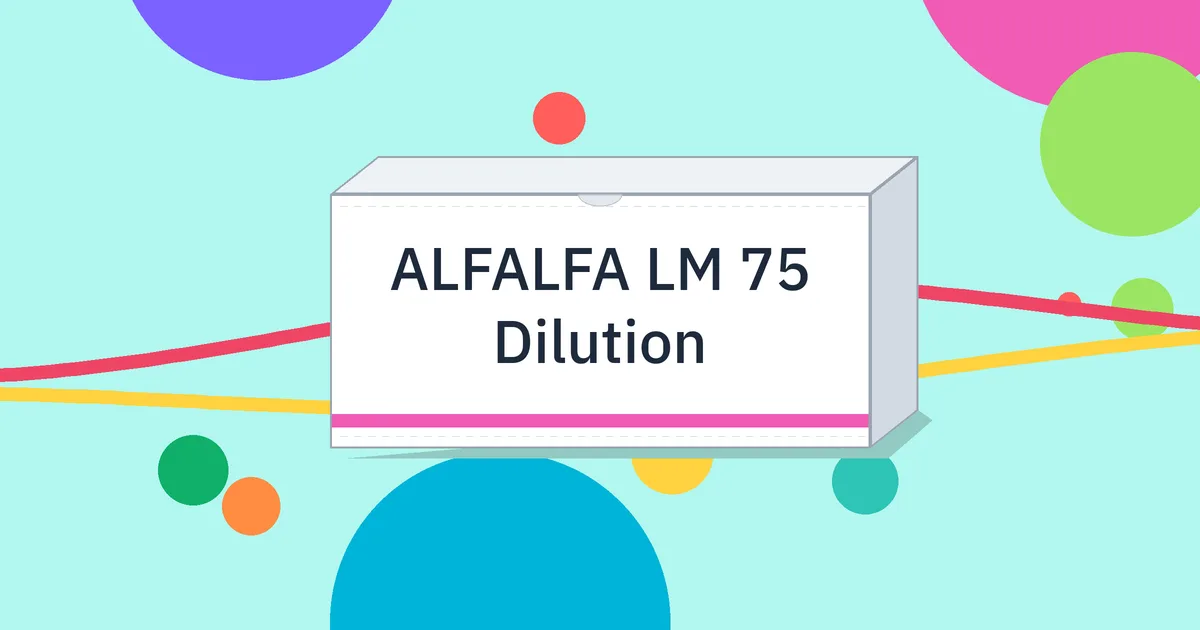 Symbolbild: Packung mit der Aufschrift ALFALFA LM 75 Dilution (PZN 13310446) – Verfügbarkeit und Bezug in Apotheken in Frankfurt am Main