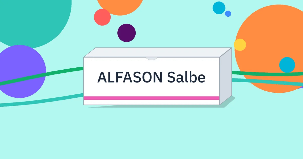 Symbolbild: Packung mit der Aufschrift ALFASON Salbe (PZN 01995083) – Verfügbarkeit und Bezug in Apotheken in Frankfurt am Main