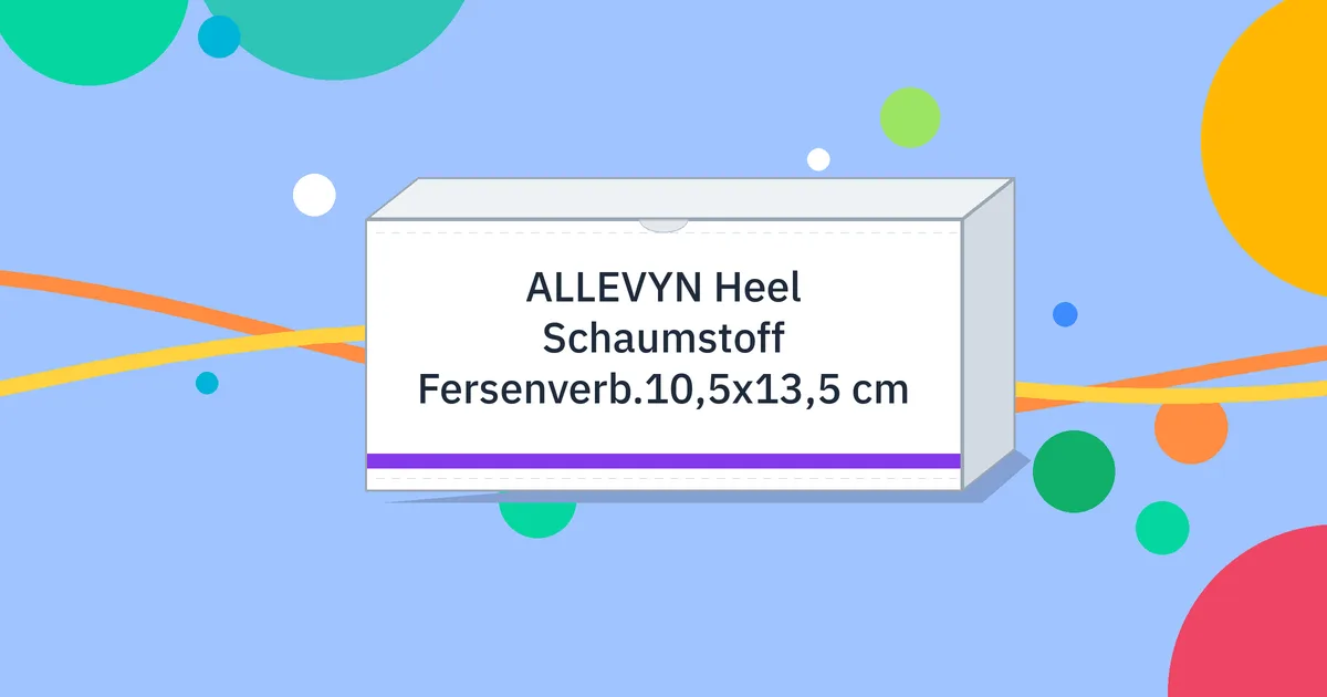 Symbolbild: Packung mit der Aufschrift ALLEVYN Heel Schaumstoff Fersenverb.10,5x13,5 cm (PZN 10999499) – Verfügbarkeit und Bezug in Apotheken in Frankfurt am Main