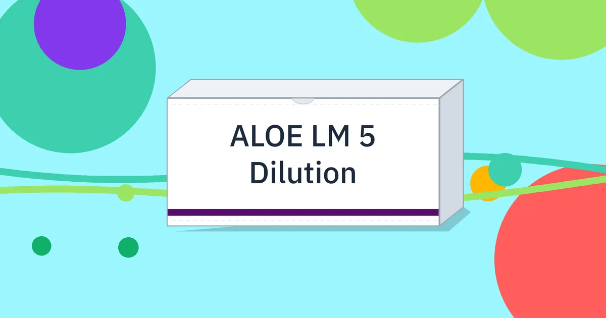 Symbolbild: Packung mit der Aufschrift ALOE LM 5 Dilution (PZN 12757464) – Verfügbarkeit und Bezug in Apotheken in Frankfurt am Main