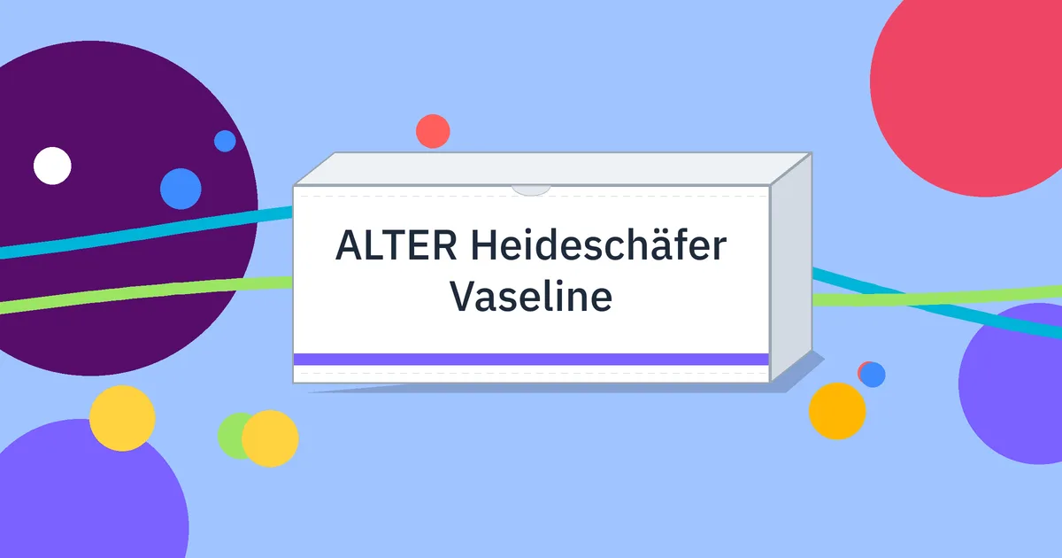 Symbolbild: Packung mit der Aufschrift ALTER Heideschäfer Vaseline (PZN 05949559) – Verfügbarkeit und Bezug in Apotheken in Frankfurt am Main
