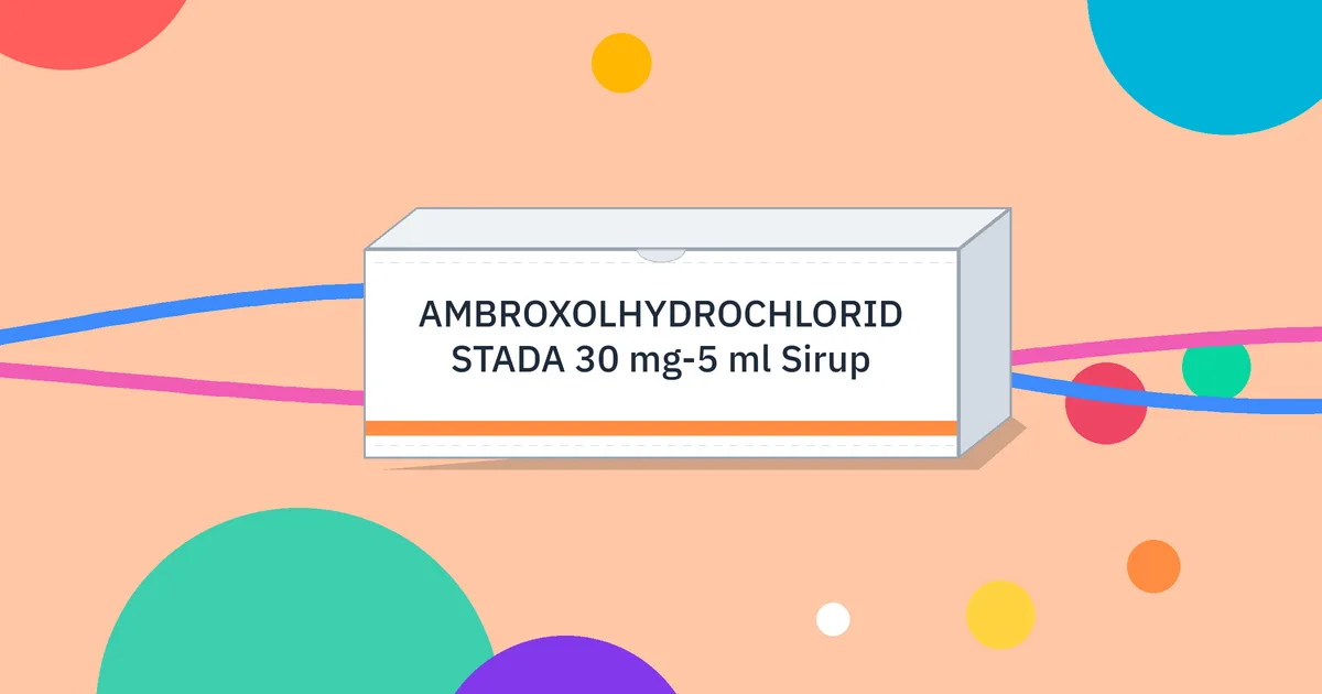 Symbolbild: Packung mit der Aufschrift AMBROXOLHYDROCHLORID STADA 30 mg-5 ml Sirup (PZN 16737151) – Verfügbarkeit und Bezug in Apotheken in Frankfurt am Main