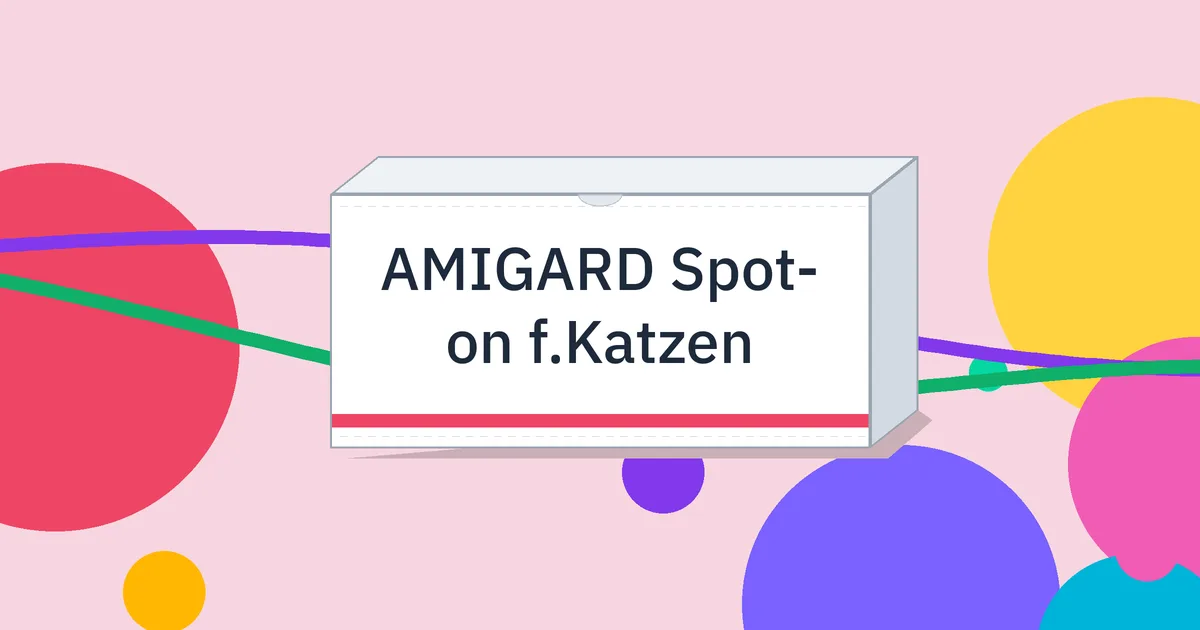 Symbolbild: Packung mit der Aufschrift AMIGARD Spot-on f.Katzen (PZN 18174930) – Verfügbarkeit und Bezug in Apotheken in Frankfurt am Main